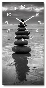 Wallmuralia Nástěnné hodiny Kamení na pláži 30x60 cm
