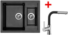 Sinks CRYSTAL 615.1 Metalblack+ENIGMA S GR CR615174ENSGR74