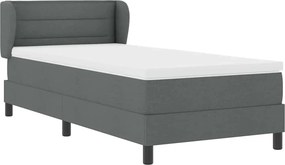 Postel s boxspringem s čelo Tmavě šedá 80 x 200 cm textil 3339927