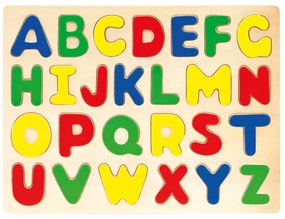 Bino Dřevěné vkládací puzzle abeceda