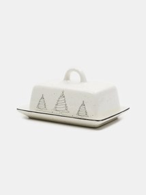 Sinsay - Vánoční máslenka s potiskem stromečků - bílá