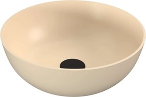 Polysan Banera - Umyvadlo na desku, průměr 39 cm, bez přepadu, bez otvoru pro baterii, matná béžová 14337.81