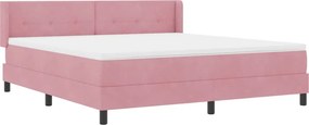 Postel s boxspringem s čelo Růžová 200 x 180 cm samet 3341485
