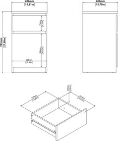 Noční stolek Simplicity IV, bílý lesk