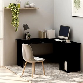 Rohový psací stůl černý 120 x 140 x 75 cm dřevotříska - Default Title