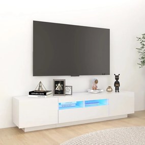 vidaXL TV skříňka s LED osvětlením bílá s vysokým leskem 180x35x40 cm