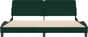Rám postele bez matrace tmavě zelená 200 x 200 cm samet 3207944