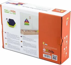 VIGA Dřevěné magnetické puzzle Tangram / 102 dílků / od 3 let