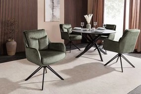 Designová otočná židle Brock zelený samet