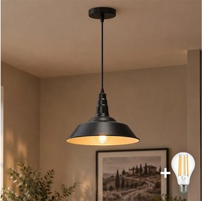 Aigostar - LED Lustr na lanku 1xE27/60W/230V pr. 36 cm černá