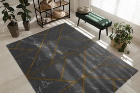 Dywany Łuszczów Kusový koberec Emerald geometric 1012 grey and gold ROZMĚR: 80x150