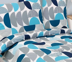Bellatex Krepové povlečení Modrá 140x220 cm, 70x90 cm