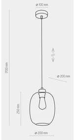 Lustr na lanku ELIO 1xE27/15W/230V modrá