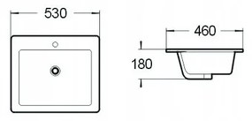 Mexen SALMA umyvadlo, 53x46 cm, bílá, 25365300