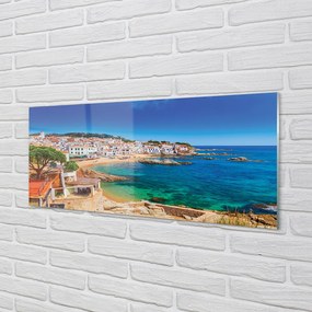 akrylový obraz Španělsko coast beach city 120x60 cm