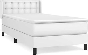 Box spring postel s matrací bílá 100x200 cm umělá kůže 3130764