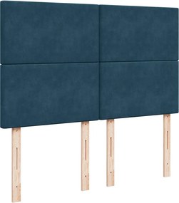 Box spring postel s matrací modrá 160 x 200 cm samet 3293252