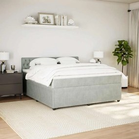 Box spring postel s matrací světle šedá 180x200 cm samet 3290112