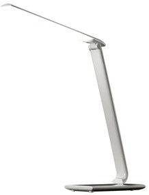 Solight LED stolní lampička stmívatelná, 12W, volba teploty světla, USB, bílý lesk