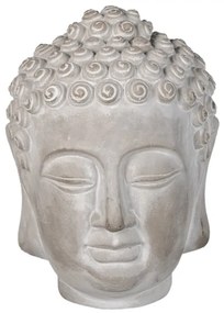 Dekorace šedá hlava Buddhy M – 15x15x19 cm