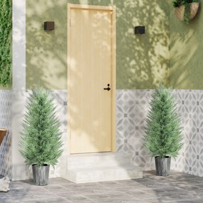 HOMCOM sada 2 velkých umělých cypřišů 90 cm v květináčích – realistické plastové rostliny do obýváku, ložnice, kanceláře či kryté terasy • Moderní de…