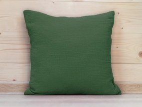 Biante Mušelínový povlak na polštář MSN-011 Lesní zelená 40 x 40 cm