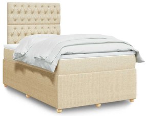 Box spring postel s matrací krémová 120x200 cm textil 3294335