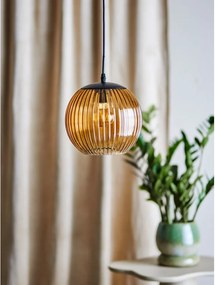 Hnědé skleněné LED závěsné svítidlo ø 23 cm Sybia – Bloomingville