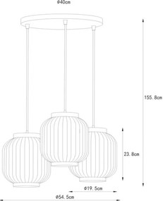 Lucide 13435/03/31 - Lustr na lanku GOSSE 3xE27/40W/230V porcelán
