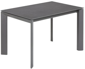 OnaDnes -20% Antracitově černý keramický rozkládací jídelní stůl Kave Home Axis I. 120/180 x 80 cm