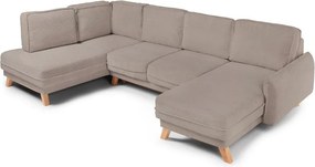 Taupe manšestrová rozkládací/s úložným prostorem rohová pohovka (levý roh/do "U") Tori – Bonami Selection