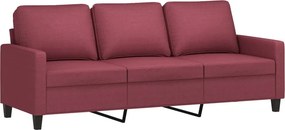 3místná pohovka s podnožkou vínová 180 cm textil 3201043
