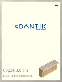 DANTIK rámeček 60x80 | KASSETTE bílá prodřená (Plexi Čiré)