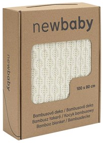Bambusová pletená deka New Baby se vzorem 100x80 cm cream Barva: Smetanová