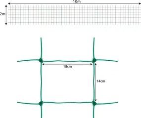 Síťová podpora pro rostliny 2x10 m
