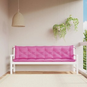 vidaXL Podušky na zahradní lavici 2 ks růžové 200 x 50 x 7 cm textil