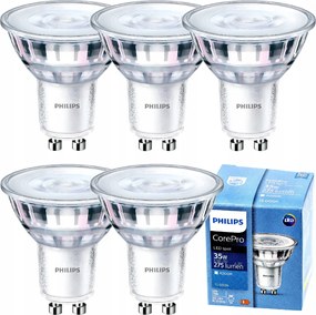 5x LED žárovka GU10 3,5W 275lm 36° 4000k