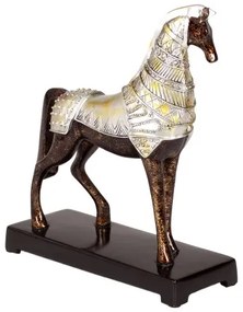 Jezdecká rytířská socha Templářský kůň v plné zbroji