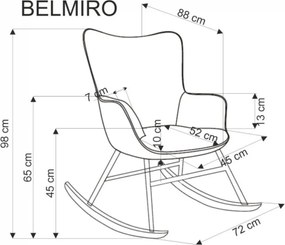 Houpací křeslo Belmiro krémové