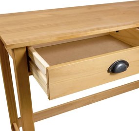 vidaXL Konzolový stolek Hill 2 zásuvky 110x45x74 cm borové dřevo [288991] Barva: Bílá