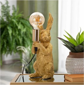 Stolní lampa ve zlaté barvě (výška 35,5 cm) Rubbit – Mauro Ferretti