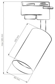 Bodové svítidlo do lištového systému MARIBEL 3xGU10/10W/230V +1 m lištový systém