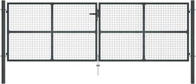 Pletivá zahradní branka pozinkovaná ocel 400 x 125 cm šedá 145778