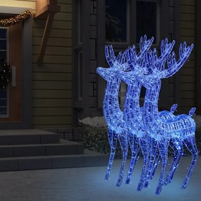 vidaXL XXL Akryloví vánoční sobi s 250 mi LED 3 ks 180 cm [3154361] Barva: Modrá