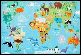 Obsession koberce Dětský kusový koberec Torino kids 233 WORLD MAP Rozměry koberců: 80x120