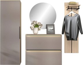 XXXLutz ŠATNA, šedá, barvy dubu, 227/195/37 cm Voleo - Online Only šatny & botníky - 002737049007