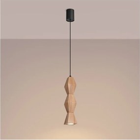 Závěsné svítidlo z bukového dřeva v přírodní barvě ø 8 cm Cubo – Sollux