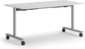 Mobilní stůl MATCH, 160x80 cm, šedá podnož, bílá