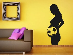 Samolepka na zeď Těhotná s fotbalistou 0574