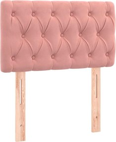 Box spring postel s matrací růžová 80 x 200 cm samet 3127642